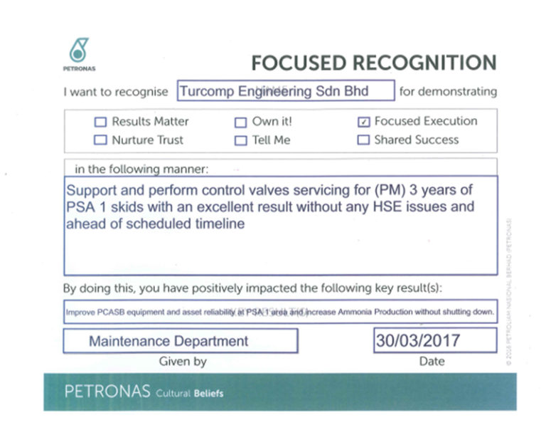 Petronas—Recognition – Turcomp Petronas—Recognition – Turcomp